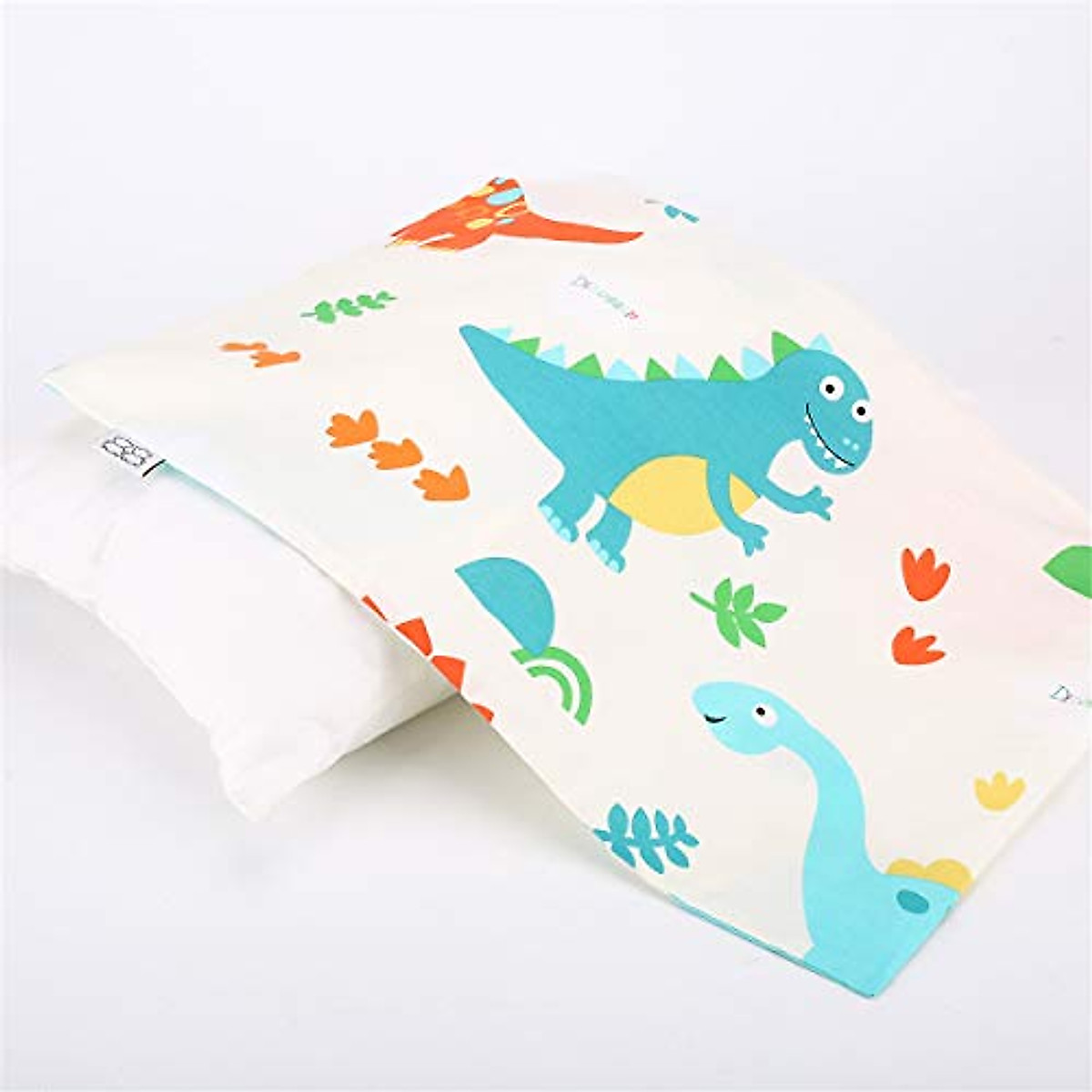 UOMNY Pillowcase 2 Pack, 100% Polyester, Dinosaur Design, Fits Pillows 13x18 or 12x16 inch, Toddler Pillow Cover for Kids Bedding, Breathable, Soft, Indoor, 400 Thread Count, Pillowcase Set