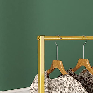 MaiRHK Metal Clothing Rack on Wheels, Gold Garment Rack Rolling Hanging Rack for Bedroom, Hall, Clothes Store and Boutique-(39''L)