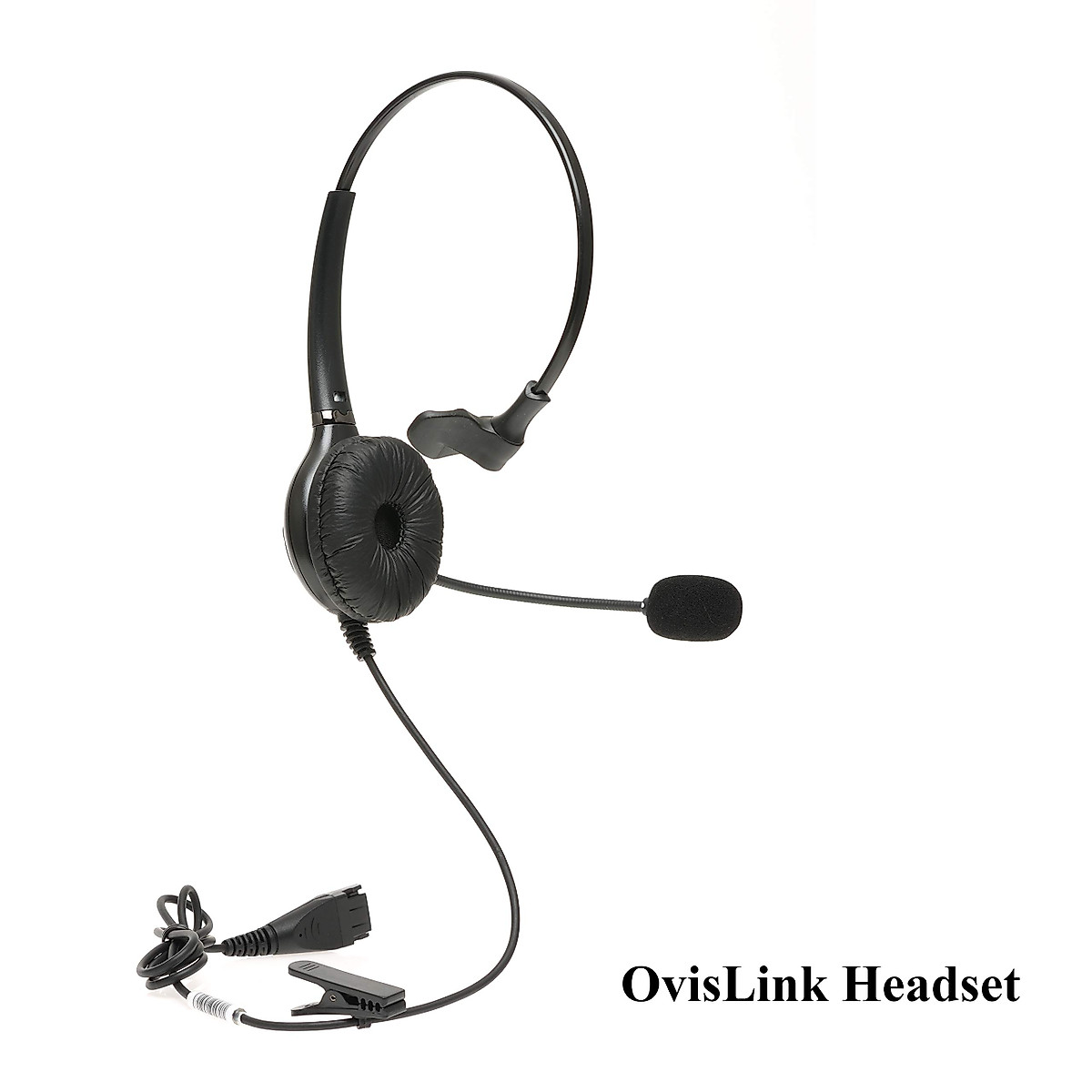 OvisLink NEC Phone Headset with Noise Canceling, Built-in Acoustic Shock Protection & Include RJ9 Quick Disconnect Cord | Call Center Headset Compatible with All NEC Telephones, HD Voice