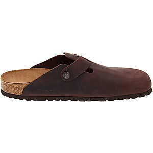 Birkenstock Unisex Boston Soft Footbed Clog Slip On Mule Sandal, Habana Oiled Leather, 36, 5-5.5 Women/3-3.5 Men