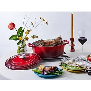 Le Creuset Enameled Cast Iron Signature Oval Dutch Oven, 8 qt., Cerise