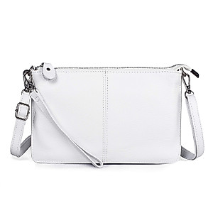 befen White Small Wristlet Crossbody Clutch Purse with White Cell Phone Crossbody Bags for Women