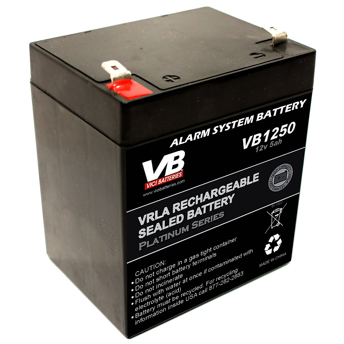 Vici VB1250 12V 5Ah Home Alarm Battery with F1 Terminals