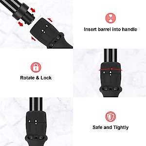 PARWIN PRO BEAUTY Curling Iron Set 7 in 1 Interchangeable Barrels Dual Voltage Hair Curler LCD Display Tourmaline Ceramic Curling Iron with Heat Resistant Glove, Black 7 Sizes - Standard