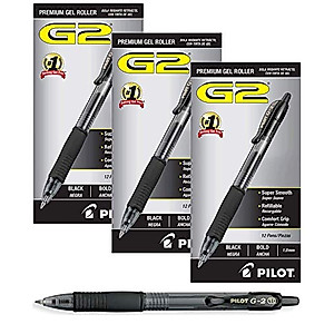Pilot G2 Retractable Premium Gel Ink Roller Ball Pens Bold Point (Black, 36-Pack)