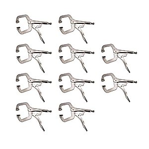 HFS (R) 11-Inch Swivel Pad Locking C-Clamp Locking Pliers (10 pcs)