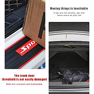 Kewucn Car Rear Bumper Protector Guard, Rubber Scratch-Resistant Protection Strip Sticker, Auto Non-Slip Trunk Door Entry Trim Cover, Universal Vehicle Accessories for Most Cars (Red Sport)