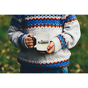 Harry Potter Hufflepuff Alumni 11-Oz Mug - White Ceramic Cup With Handle - Hogwarts Crest & House Yellow Stripe With Black Lettering - From Rowling's Wizarding World
