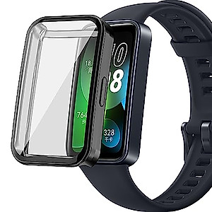 2 Pack NOOETAH TPU Sceen Protector Case Cover Compatible for Band 9/Band 8 (Black+Clear)