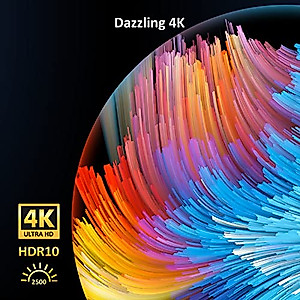 NexiGo Aurora PJ90, 4K Ultra-Short Throw Projector, Laser-Powered, 2500 ANSI Lumens, HDR10, HLG, 3D, 85% DCI-P3 & 121% Rec.709, 60W Stereo Speakers with Dolby_Audio, Android TV