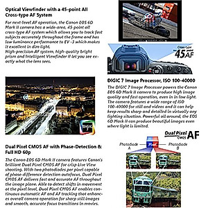 Canon EOS 6D Mark II DSLR Camera w/ 7 Lens Bundle including EF 24-105mm f/3.5-5.6 IS STM + 2.2x Telephoto & 0.43x Aux Wide Angle Lens + 2Pcs 32GB SD + Accessories with Premium Commander Kit (32 Items)