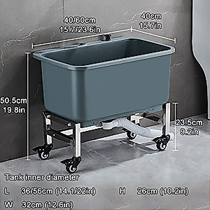 Portable Floor Mop Sink, Floor Mount Mop Sink/Basin, Single Bowl Kitchen Sinks, Camping Sink, Slop Sinks, For Commercial Kitchen, Restaurant, Business, Garages, Basements ( Size : 40*60*50.5cm/15.7*23