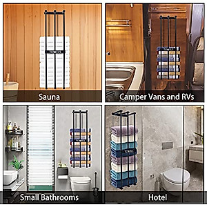 Wall Towel Rack for Rolled Bath Towels,New Upgrade 3 Bar Towel Racks for Bathroom Wall Mounted,Bath Towel Holder,Bathroom Organizer,Bathroom Towel Storage,Washcloths in Small Bathroom/RV/Camper