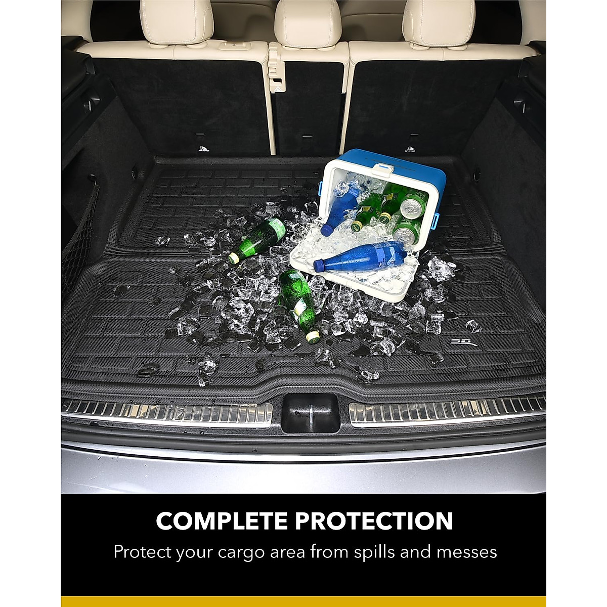 3D MAXpider Custom Fit Kagu Cargo Liner (Black) Compatible with Honda Pilot 2009-2015 - Cargo Liner