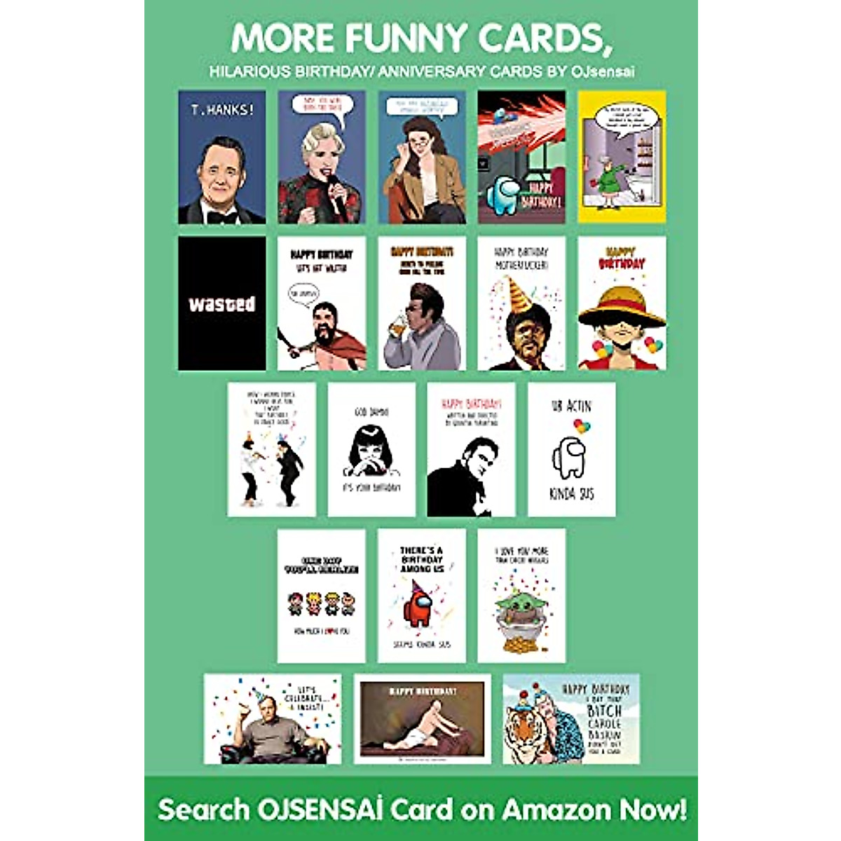 Funny Samuel L Jackson Birthday Card, Pupl Fiction Card for Friend, Humorous Bday Card for Him Her, Rude Card for Boyfriend