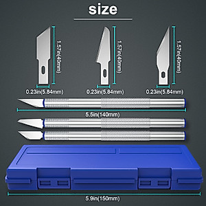 16 Piece Precision Craft Hobby Knife Kit, Utility Art Exacto Sharp Razor Knives Tool Set for Carving, Architecture Modeling, Scrapbooking, Sculpture, Wood Working-Stencil, DIY Art Work Cutting