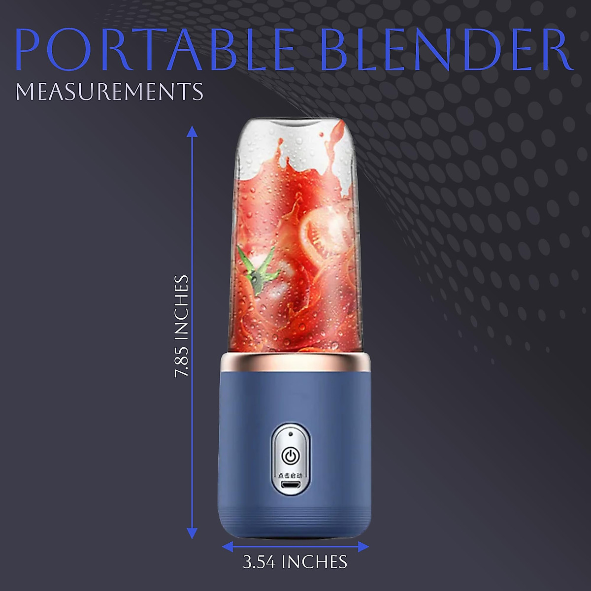 Paramexview® Portable Blender for Juices & Smoothies with 6 blades USB rechargeable 14oz Fusion Blender BPA-free and eco-friendly material