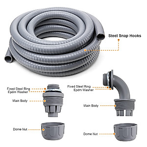 DWALE Liquid-Tight Conduit and Connector Kit, Flexible Non-Metallic Electrical 3/4inch 25ft Conduit, with 5 Straight and 3 Angle Fittings Included, 3/4 in. Dia.