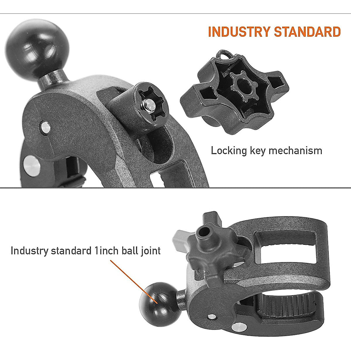 iBOLT sPro2 Accessibility Post/Pole/Rail/Handlebar Clamp Mount for Wheelchairs/Exercise Equipment. Fits Devices from 4.7 to 6.7 inches Wide/Tall (iPhone 11, Small Tablets, Nintendo Switch)