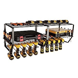 simesove Power Tool Organizer,Heavy Duty Metal Garage Tool Organizer and Storage,Wall Mount Cordless Drill Storage with 10 Drill Holder,Perfect Power Tool Storage Rack, Drill Storage Rack,Drill Holder Rack