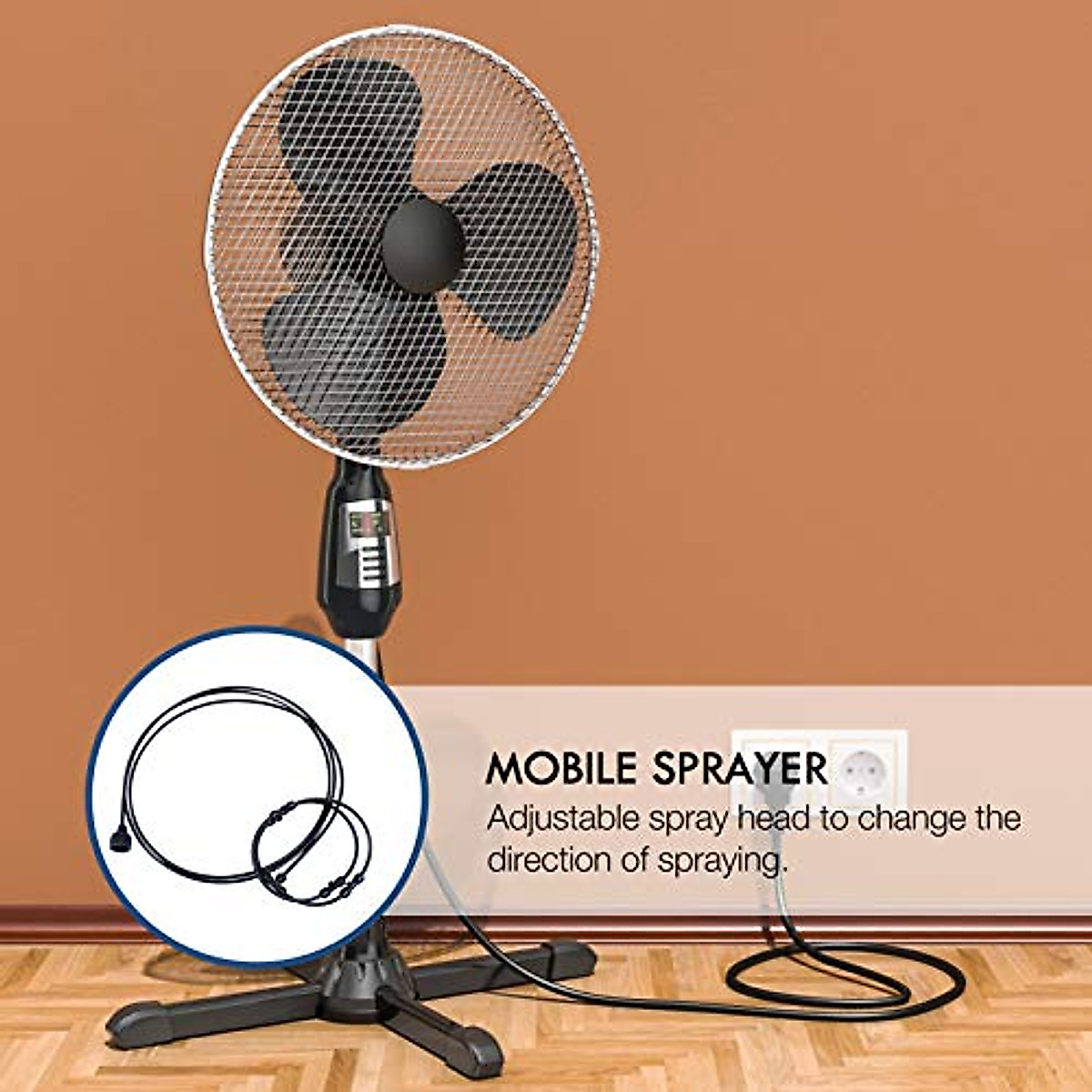 OUNONA 1 Set 12 Nozzles Black Nozzle Line Mister Misting Inch Cooling Spray Sprinkler Canopy Mist Ring Ties Inches Water Garden Kit Greenhouse Indoor Porch Pool Fan Deck Outdoor