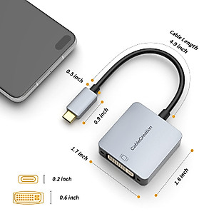CableCreation USB C to DVI Adapter 1080P, USB Type C to DVI Cable Adapter, Compatible with iPhone 16 15 Pro Max Plus, MacBook Pro Air 2023, iPad Pro, iMac, Galaxy S23, XPS 17, Surface Book 3