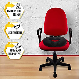 ZIRAKI Donut Pillow Tailbone Seat Cushion - Orthopedic Design | Coccyx Memory Foam Pillow Contoured Luxury Comfort, Pain Relief for Hemorrhoids, Prostate, Pregnancy, Post Natal Sciatica Surgery