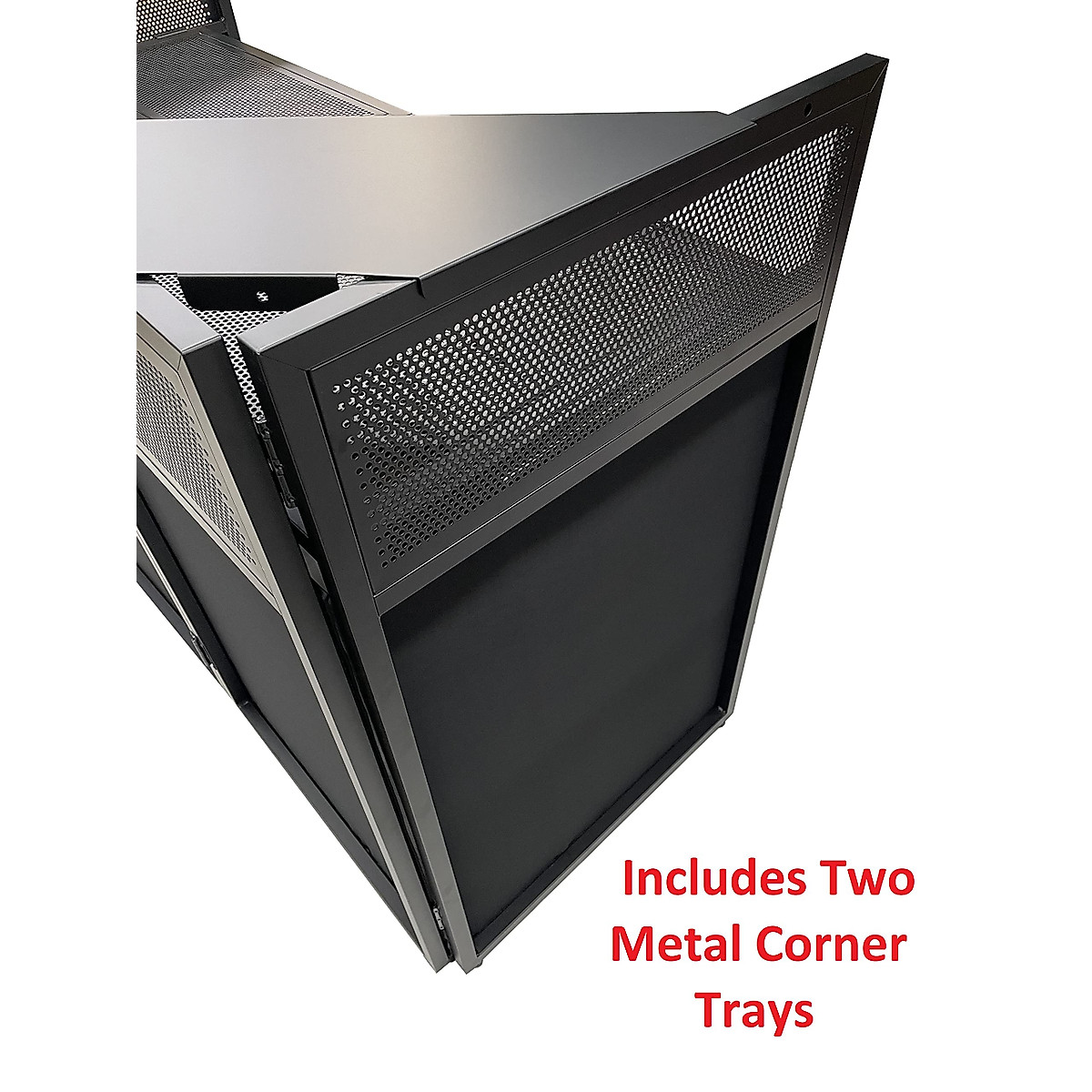 Jumbo 53" Wide DJ Event Facade White/Black Scrim Booth Two Top Corner Table Tops 23"x53" Table! Padded Carrying Case! All Aluminum Build!