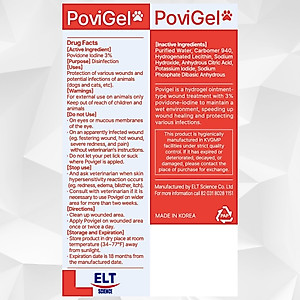 PoviGel Dog Wound Care Ointment, Fast Absorption Rapid Healing Pain & Itch Relief, Dog Ear Infection Treatment, Yeast Infection Treatment for Dogs & Cats, Povidone-Iodine 3% for Pets, Hot Spots
