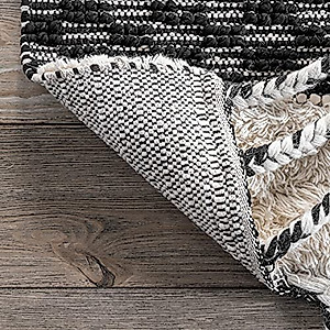 nuLOOM Striped Delia Wool Runner Rug, 2' 6" x 8', Ivory