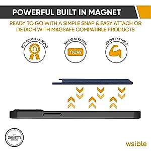 Mag Safe Wallet | Magsafe Wallet Compatible Apple Wallet & Apple Wallet MagSafe & Apple magsafe Wallet & Magsafe Wallet iPhone 14 Pro Max, Magsafe Wallet iPhone 14 Pro | iPhone Magsafe Wallet | Blue