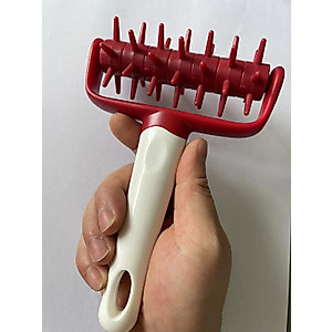 Pizza Dough Docker Docker Dough Bubble killer Time-Saver Pizza Dough Roller Docker Dough Blistering Killer (Red)