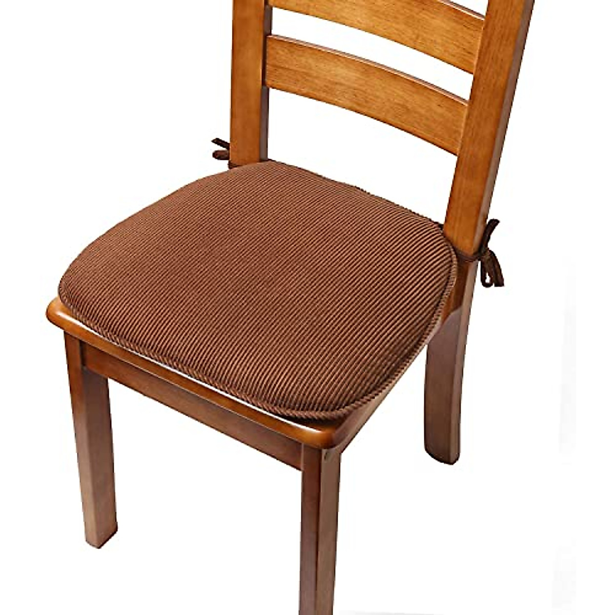 LIUXDIV Indoor Chair Cushions, Chair Pad with Ties, Dining Chair Pads, Non Slip Memory Foam Pad, Chair Cushions for Dining Chairs, Seat Cushions for Kitchen Chairs (Brown)