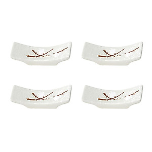 Luxshiny 8pcs Ceramic Chopsticks Rest Plum Blossom Pattern Japanese Style Chopsticks Stand Pillow Spoon Fork Holder Knife Rests for Chopsticks Forks Spoons Knives Paint (Random Color)