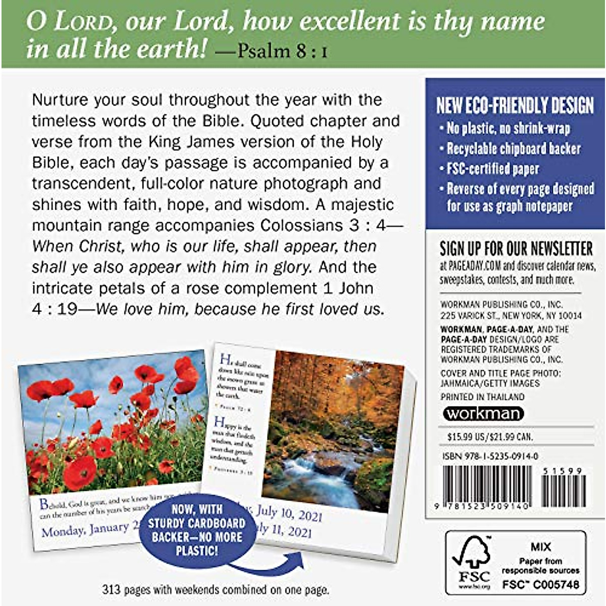 365 Bible Verses-A-Year Page-A-Day Calendar 2021