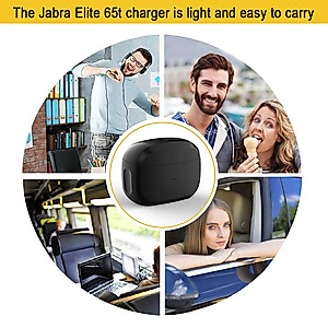 leChivée Replacement Charging Case Compatible with Jabra Elite Active 65t and Jabra Elite 65t, Earbuds Protective Substitute Cover with Built-in Battery (Charger Case Only, Earbuds not Included)