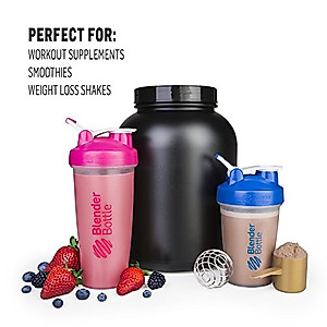 BlenderBottle Classic Shaker Bottle Perfect for Protein Shakes and Pre Workout, 28-Ounce (2 Pack), All Black