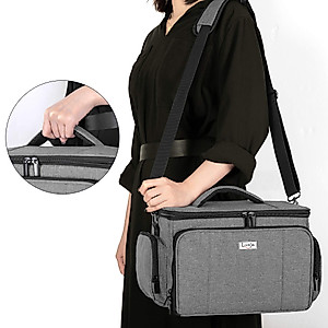 Luxja High Capacity Sewing Accessories Organizer (Bag ONLY), Sewing Supplies Organizer with Shoulder Strap (Patent Design), Gray