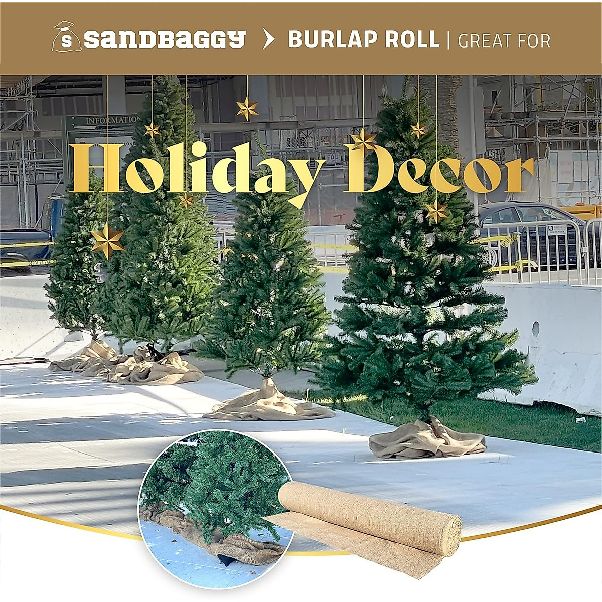 Sandbaggy Burlap Fabric Roll | 1 Roll - 40 inch Width by 300 ft Length | 30% Thicker Than Competition | Constructed from Industrial Grade Burlap Fiber | Great for Home Decor & Weddings, Plant Covers