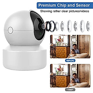 2K Indoor Camera, 4MP 5GHz & 2.4GHz 360° Wireless Security Camera WiFi Cameras for Baby Elder Dog Pet Camera with Night Vision Motion Detection Auto Tracking