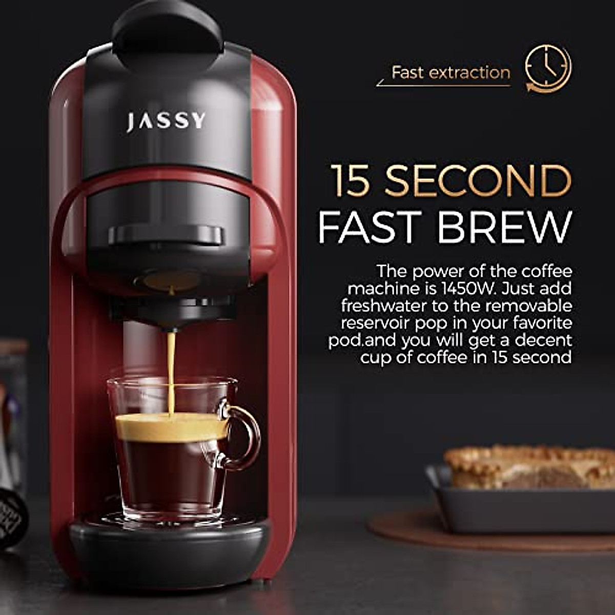 Small Espresso Machine 20 Bar Capsules Maker Compatible for NS Original Capsules/Nescafe Dolce Gusto/L'or Coffee Pods/Coffee Powder with Fast Heating System for Espresso,1450W(Small)