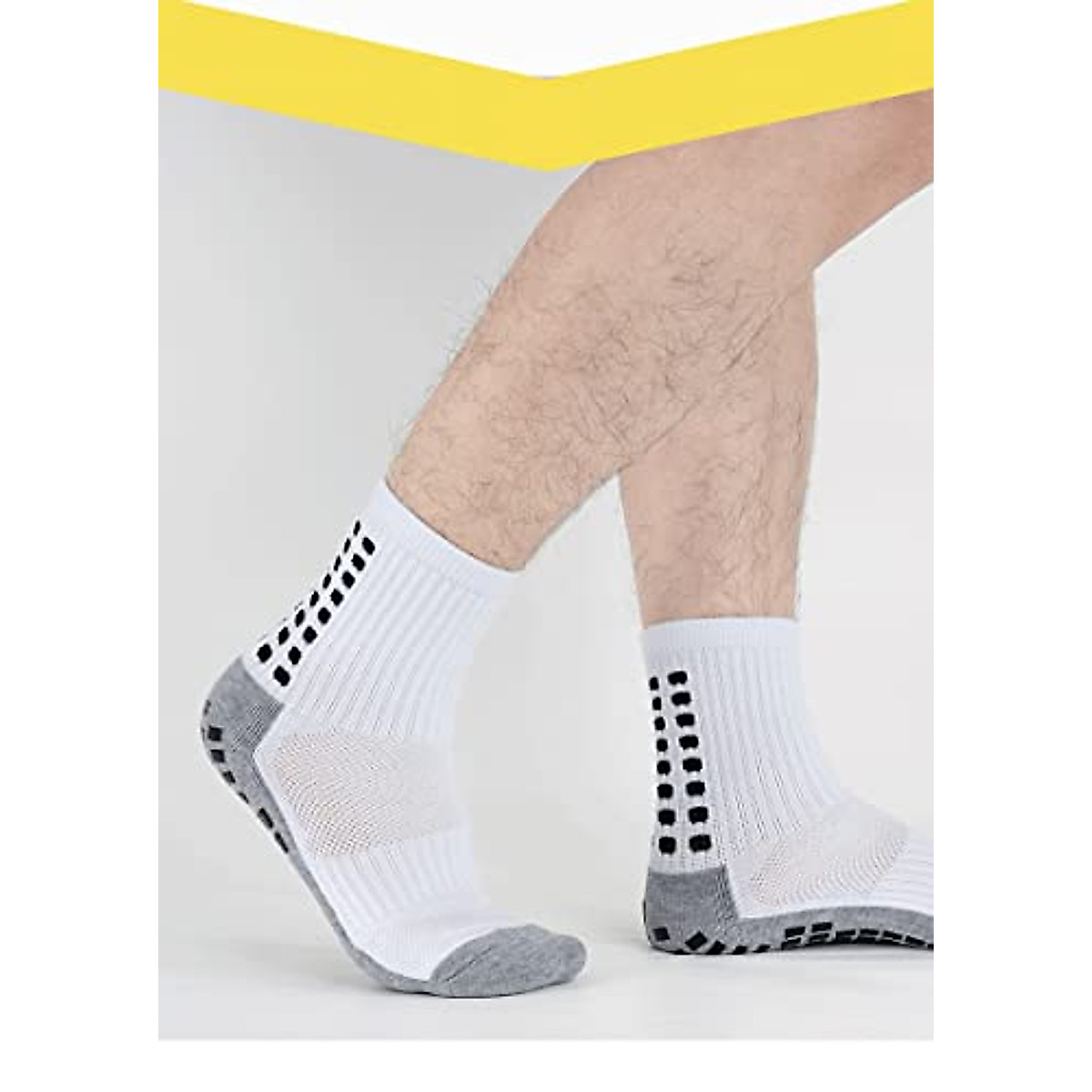 WIYCG Athletic Socks Men's Soccer Socks Anti-slip Gel Cushion Thick Towelled Bottom Shock Absorption Training Socks Manufactured Directly From Factory, 4 Pairs (Combo 4)