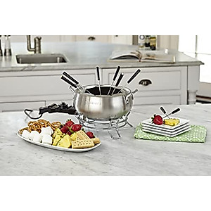 Cuisinart CFO-3SS 3-Quart Electric Fondue Pot 1000-Watt Electric Fondue Set is Suitable for Chocolate, Cheese, Broth and or Oil, Stainless Steel