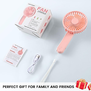 Passionbility Portable Handheld Fan - 2000mAh Personal Portable Fan Rechargeable, 180° Foldable USB Desk Fan with 3 Wind Speed, Battery Operated Fan for Travel Office Household