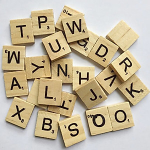 Sunnyglade 500PCS Wood Letter Tiles/Wooden Scrabble Tiles A-Z Capital Letters for Crafts, Pendants, Spelling