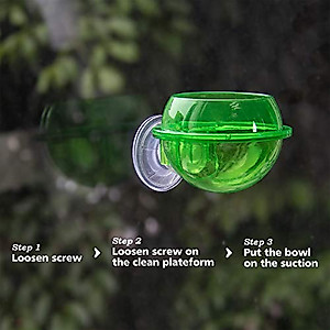 AUEAR, 2 Pack Reptiles Suction Cup Feeder Chameleon Feeding Food Cricket Bowl Water Dish Gecko Ledge Supplies Accessories for Gecko Lizard Bearded Dragon