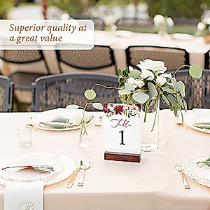 Tidita Place Card Holder 4.8x1.2x1- Wood Acrylic Sign Holders 20 Pack - Oak Wood Table Card Display Stands, Perfect for Table Number Signs, Wedding Party Events - Acrylic Sign NOT Included (20)