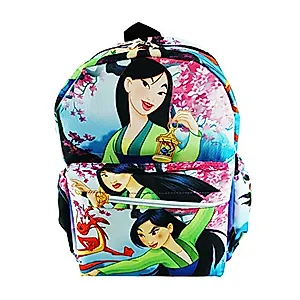 Disney Princess Mulan Deluxe Oversize Print Large 16" Backpack with Laptop Compartment - A19733