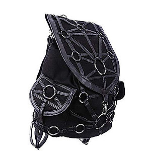 Restyle Dark Side Gothic O-rings & Black Harness Design Witchcraft Backpack