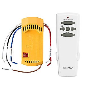 Universal Ceiling Fan Remote Control Kit Replacement for Hampton Bay Harbor Breeze Hunter Litex Westinghouse 3-Speed Light-Dimmer UC7030T UC7078T Fan-HD CHQ7078T L3H2010FANHD Fan-HD5 FAN-18R -Pikeman